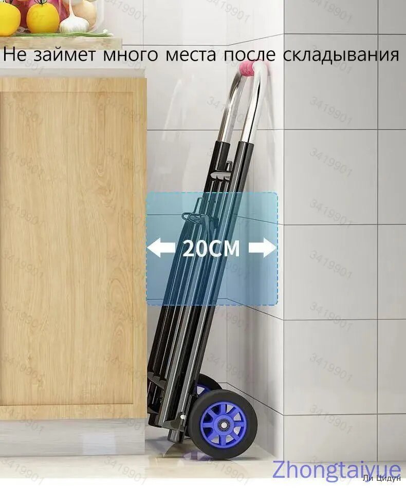 Садовая тачка с колесами 10 см, выдерживает нагрузку 25 кг, диаметр трубы 22 мм — фото 1