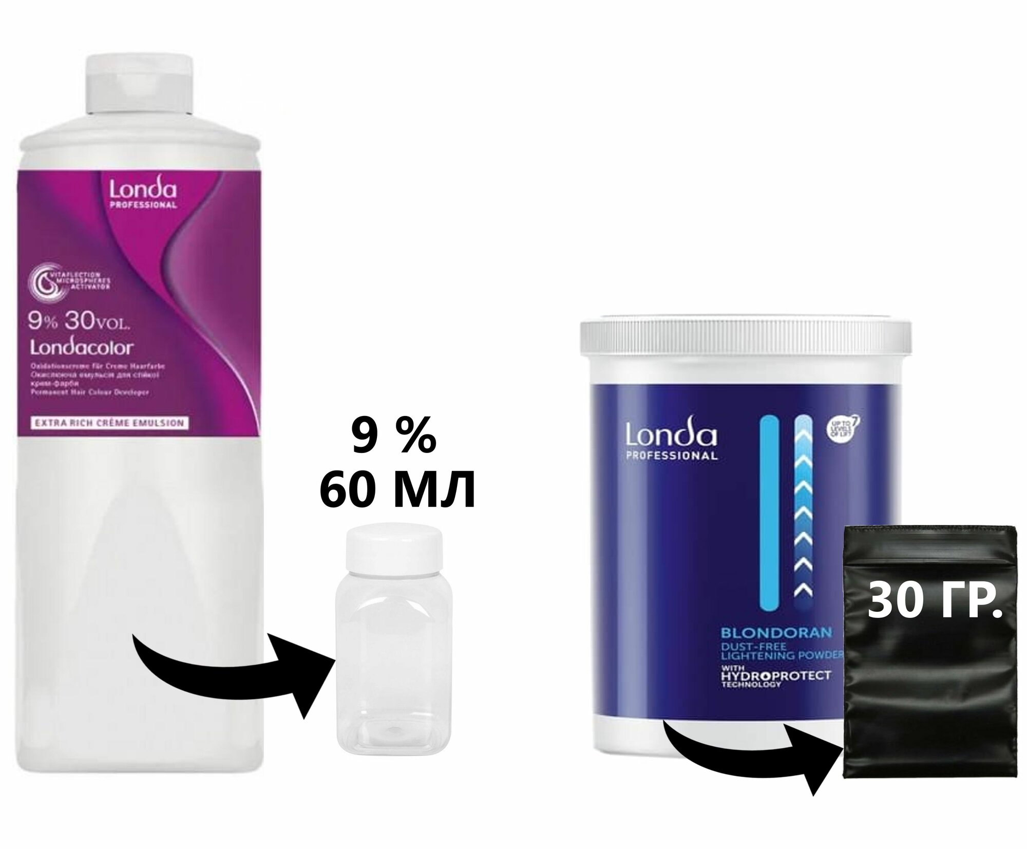 Набор для осветления Londa оксид 9% 60мл+супра 30гр