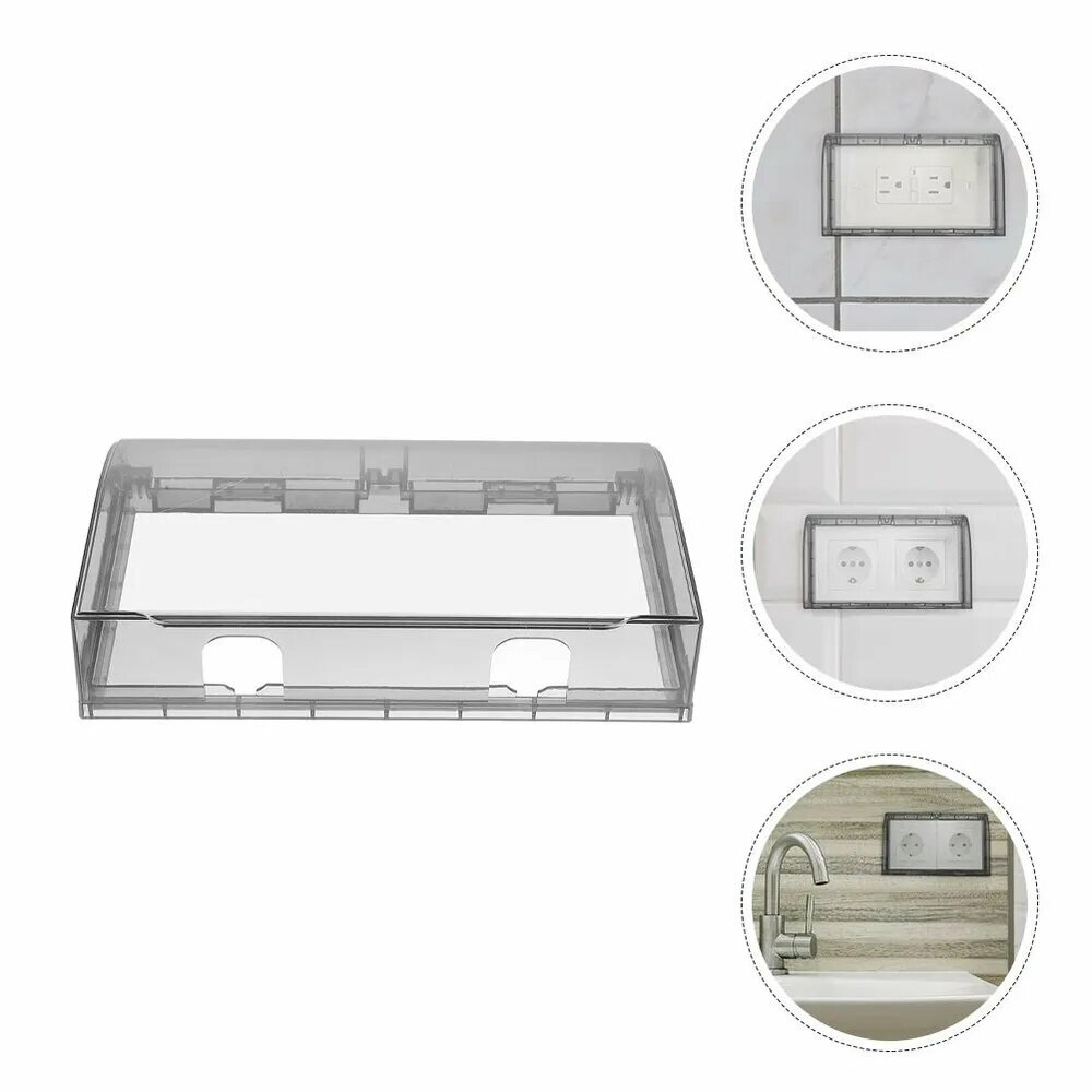 Защитный акриловый водонепроницаемый короб для двойной розетки 86 типа для ванной комнаты