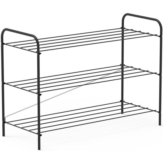 Этажерка для обуви Nika ЭТПР3 3 полки, матовый черный (ЭТПР3/Ч)