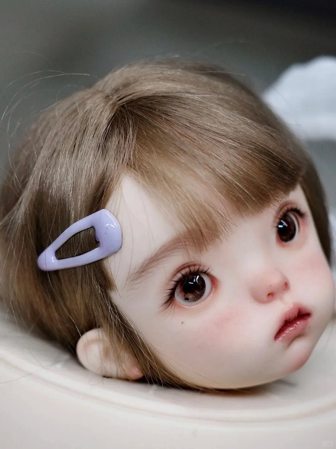 Голова куклы Landoudou 1/6 резиновая синяя Normal skin, makeup