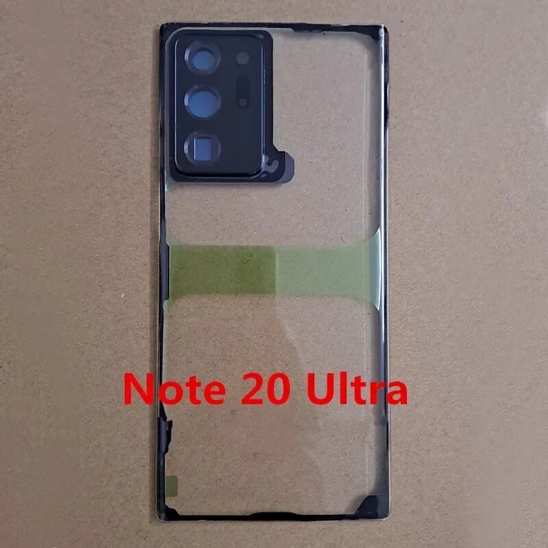 Корпус для Samsung Galaxy Note 20 Ultra 10 Plus 9 8, прозрачная задняя крышка аккумулятора, ремонтная задняя крышка, задний чехол + объектив камеры