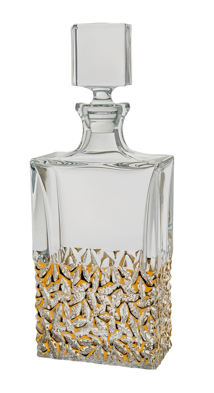 Штоф "NICOLETTE", декор "Золотой мрамор",1000 мл; хрусталь, Bohemia Jihlava/ ИПХ112