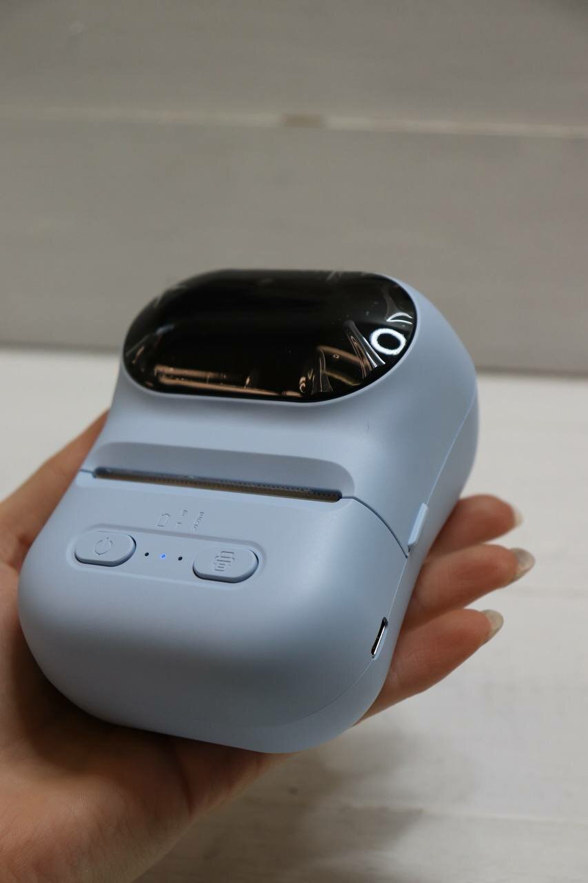 Термо принтер для этикеток мини P5 голубой