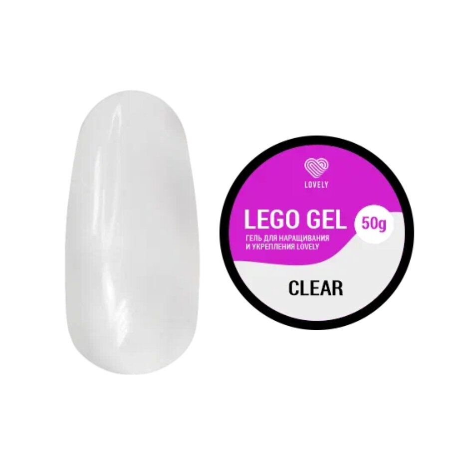 Lovely, Гель для наращивания и укрепления Lego Gel Clear, 50 ml