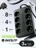 Сетевой фильтр Cebazzo с 8 розетками EURO, 4 USB портами и Type-C, кабель 3 метр...