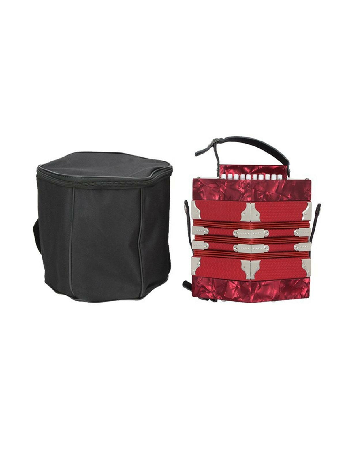 Гармошка Инструмент 20 Клавиш 40 Язычковый Портативный Шестигранный Аккордеон-Гармошка