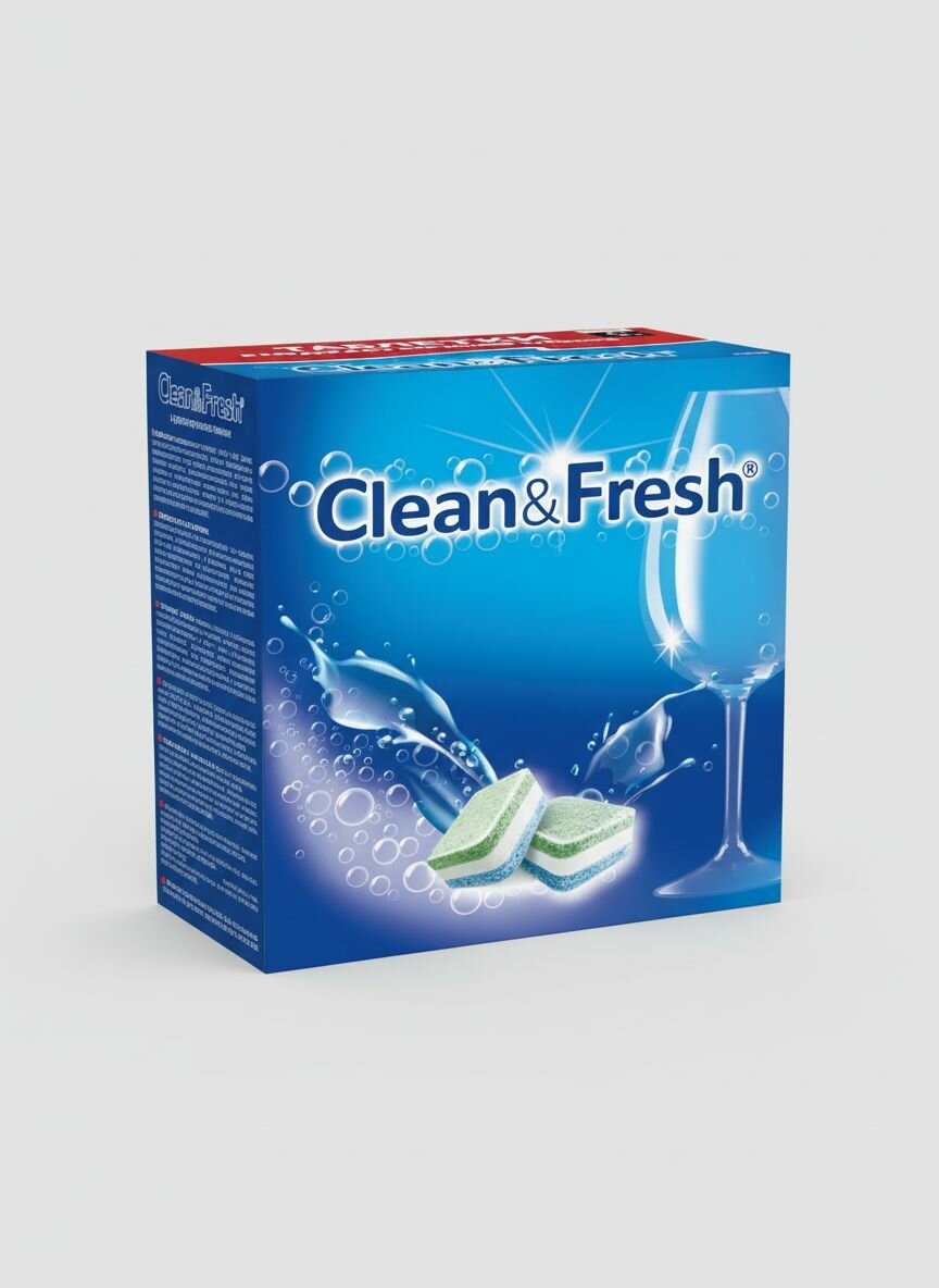 Таблетки для посудомоечной машины биоразлагаемые 100 шт Clean&Fresh