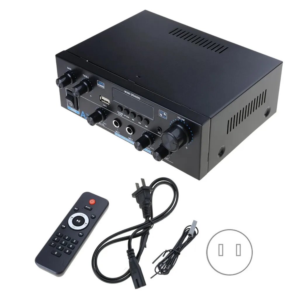 Ресивер для домашнего кинотеатра 70Wx2 с Bluetooth 5.0, Штепсельная Вилка США