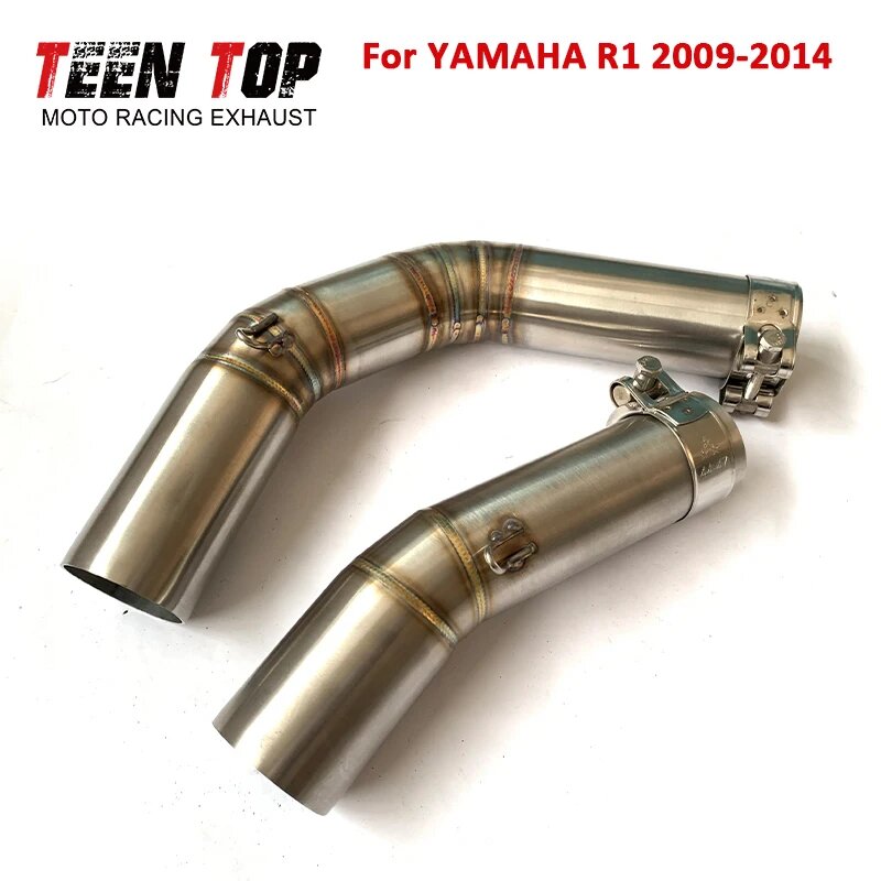 Выхлопная труба для мотоцикла Yamaha YZF-R1 R1, средняя труба 09-14, центральная соединительная труба Escape Moto, глушитель Slip-on 51 мм, для мотоциклов Dual Sport