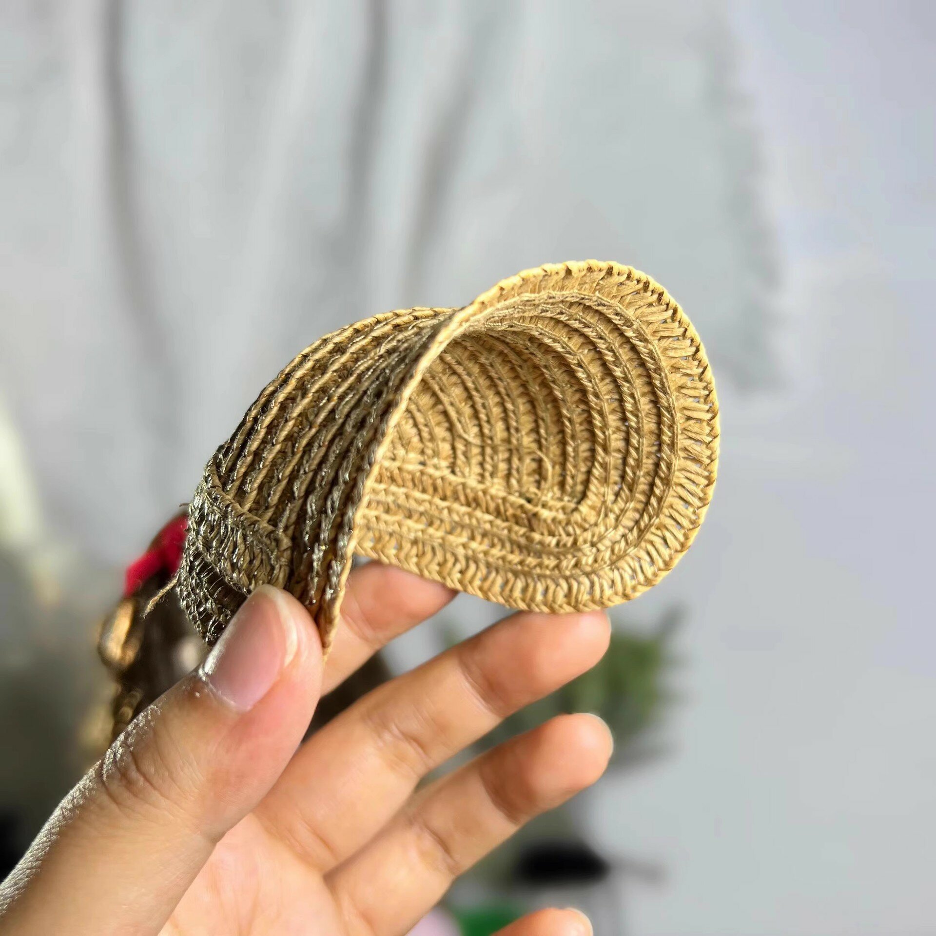 Ручная работа Соломенная шляпа боннет DIY реквизит для фотосъемки кукол винтажная соломенная шляпа только шляпа