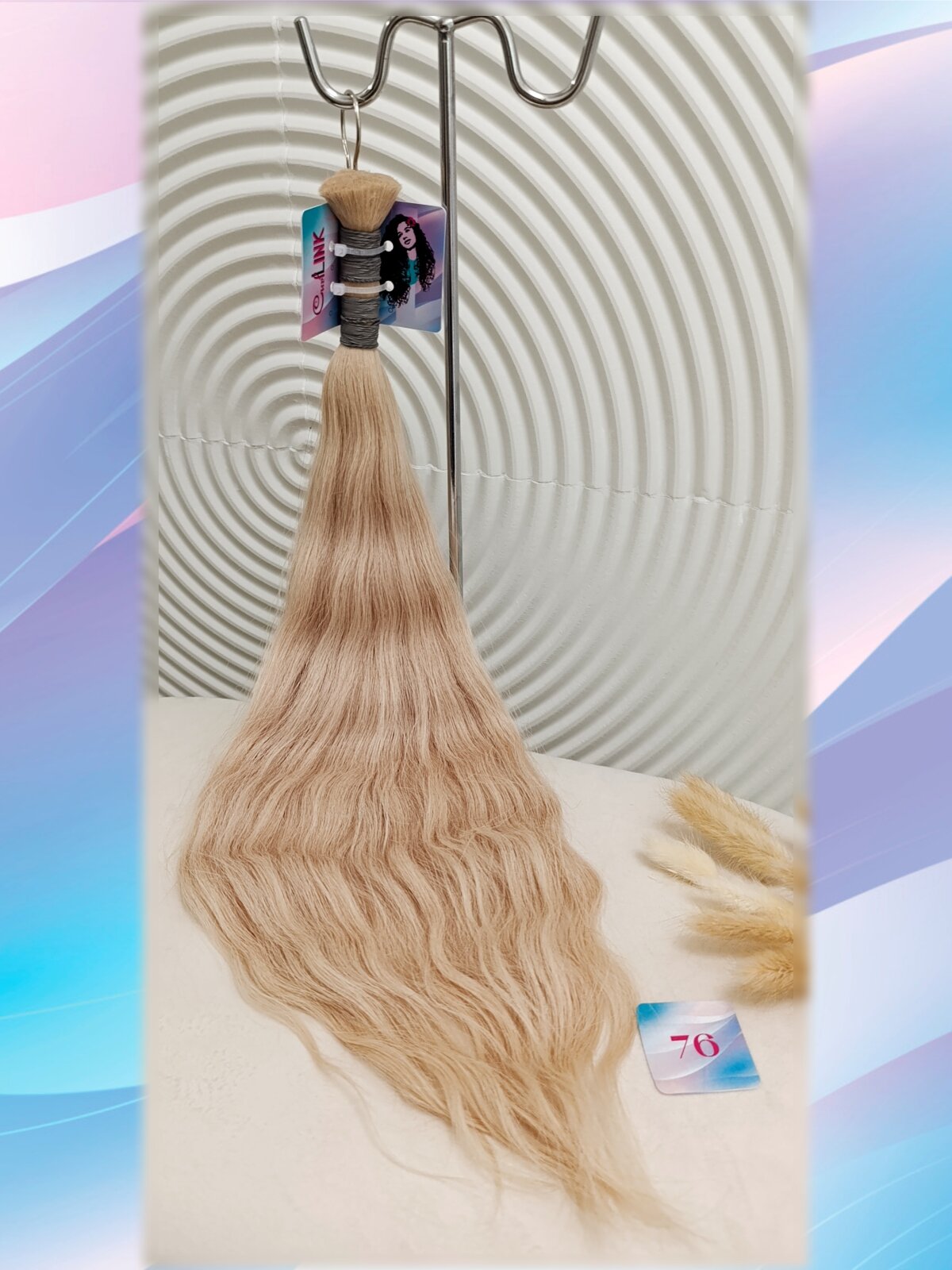 Волосы для наращивания CurlLink, натуральные, волнистые, кудрявые, 55 см