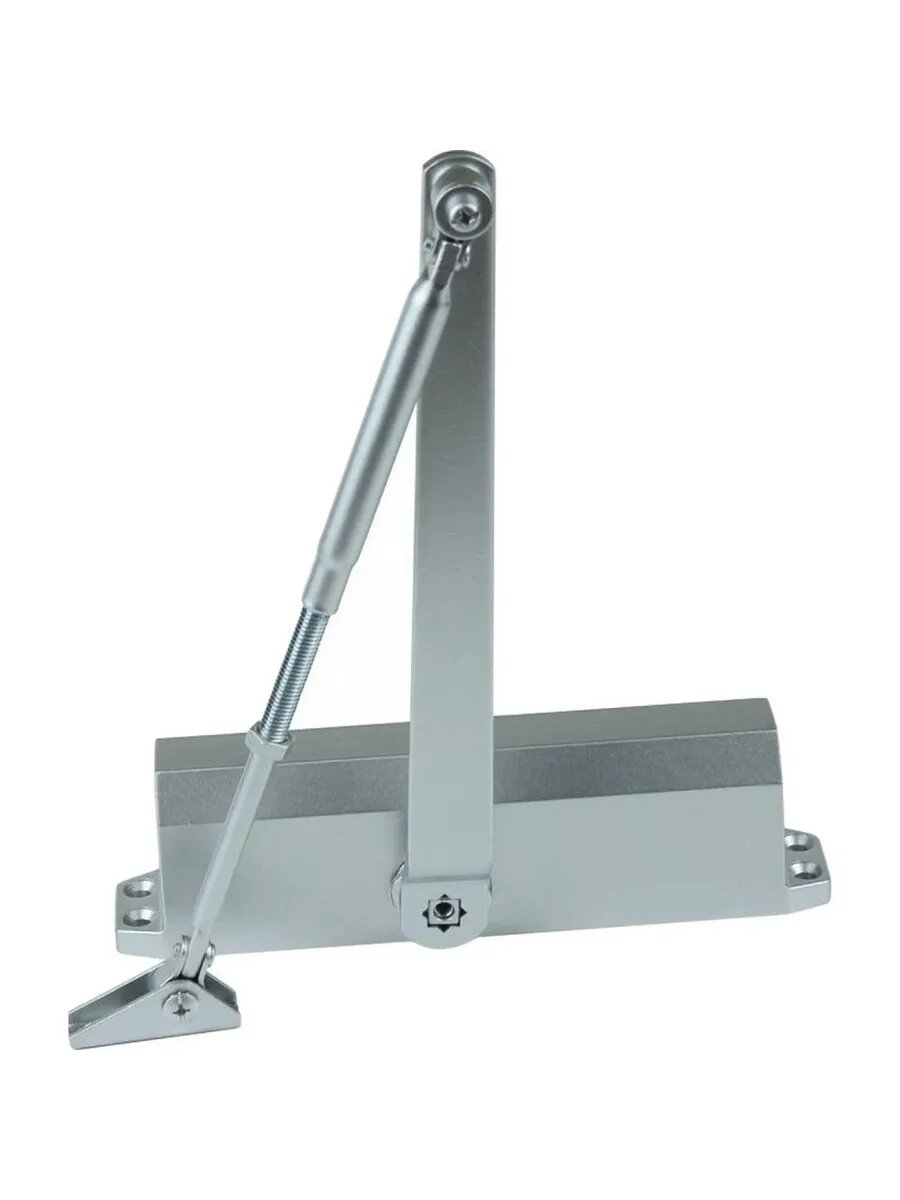 Современный доводчик дверей до 65 кг серебристый