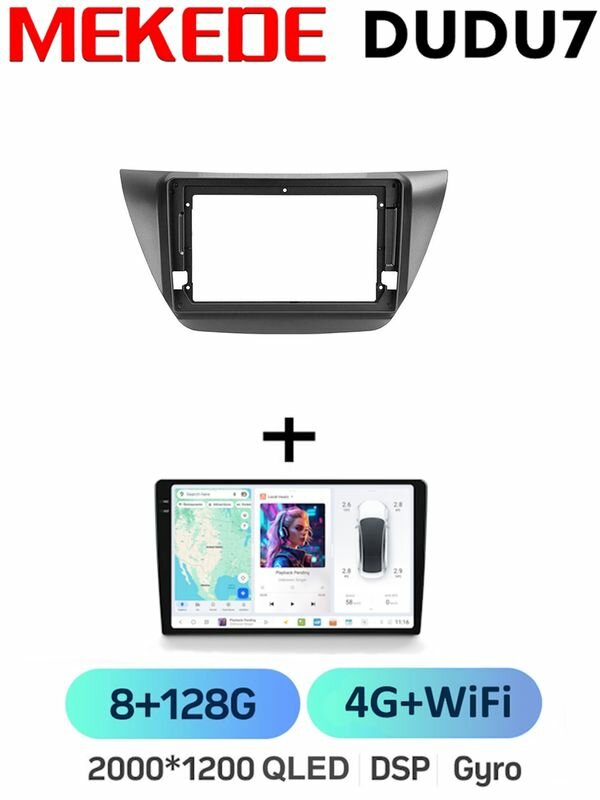 Магнитола 9" Mekede DUDU7 8/128 Gb для Mitsubishi Lancer 9 CS 2000-2010 carpay Android