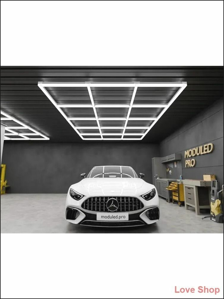 Светодиодное освещение для гаража/автосервиса LED Workshop, панель соты 6400К/684W размер 6025x3625mm