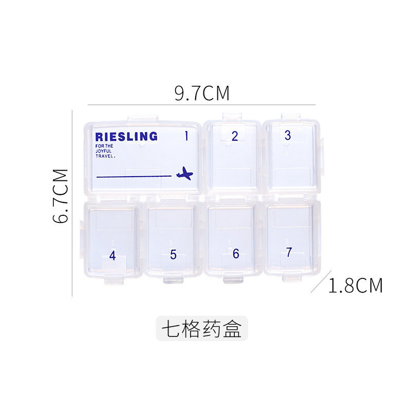 Органайзер для таблеток с 7 отсеками и прозрачными отделениями, идеальный для мобильного хранения лекарств в пути