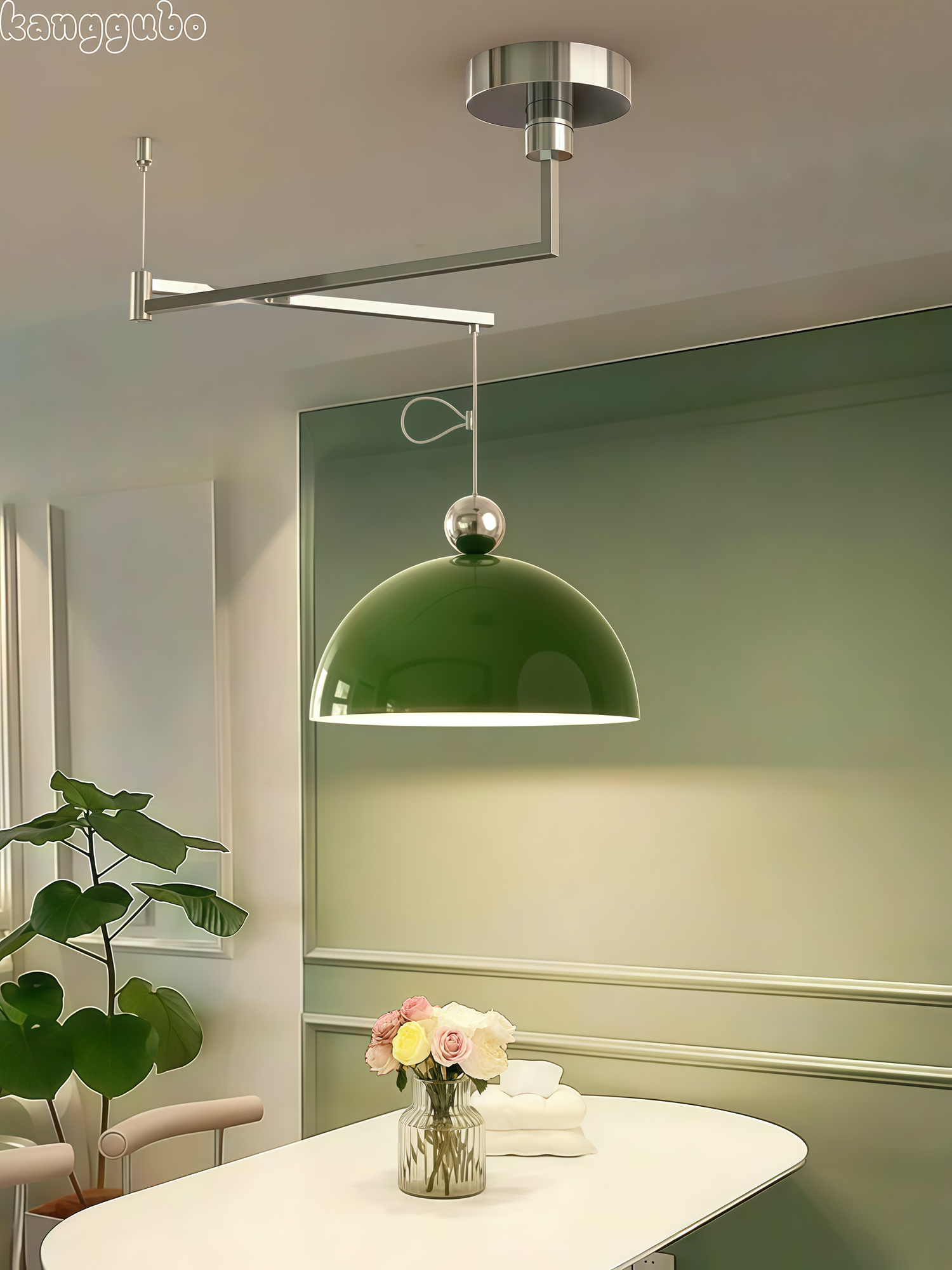 Люстра Clear Lighting, передвижная, с поворотным механизмом, мощность 40Вт, зелёный
