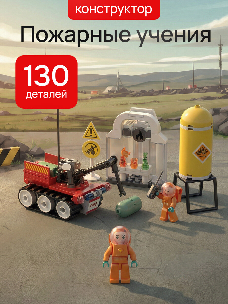 Конструктор пластиковый Sluban "Пожарные учения" (130 деталей) ( Арт. M38-B0963)