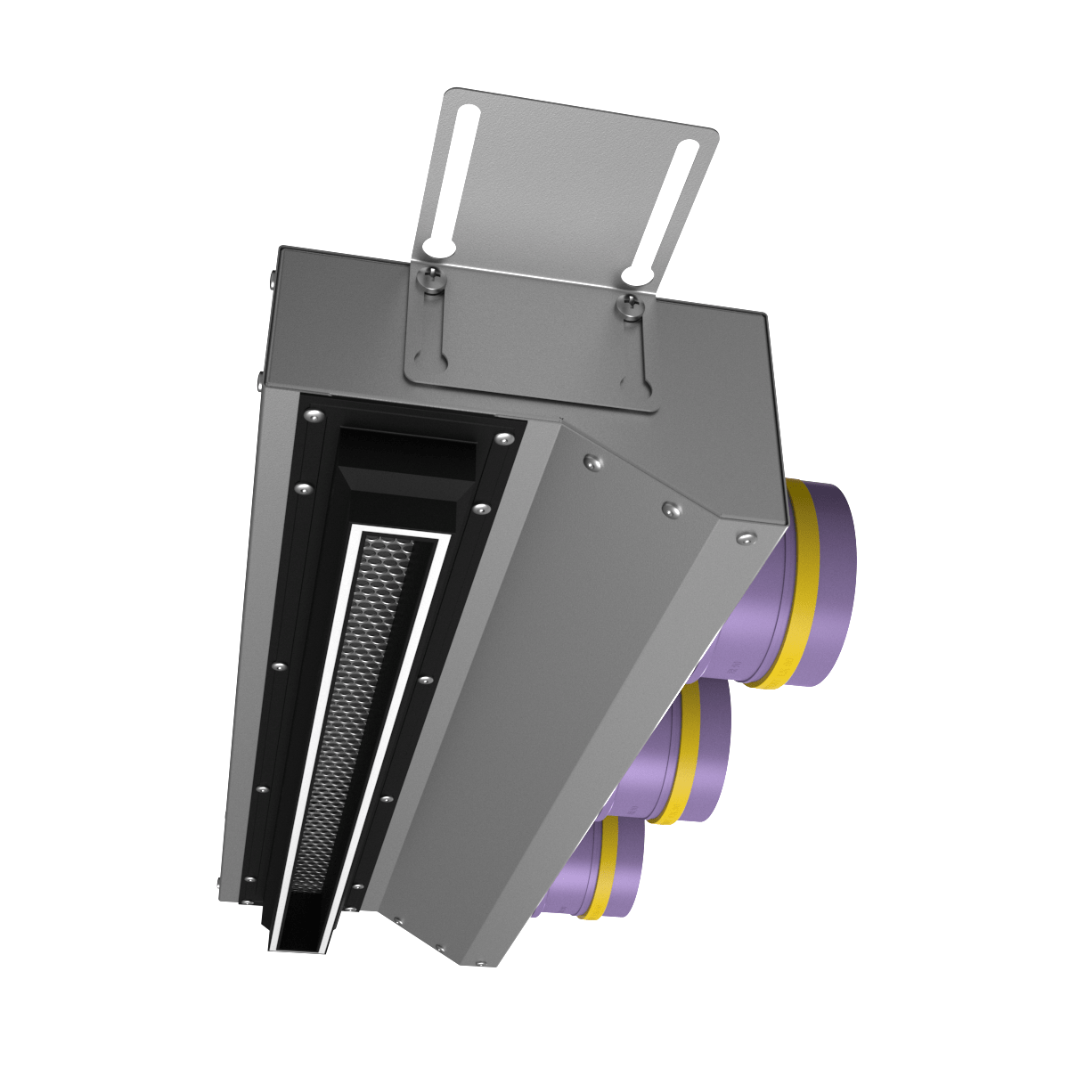 Provent VPNDU 500х25/75×3 компактный щелевой диффузор для натяжного потолка с КСД на 3 выхода