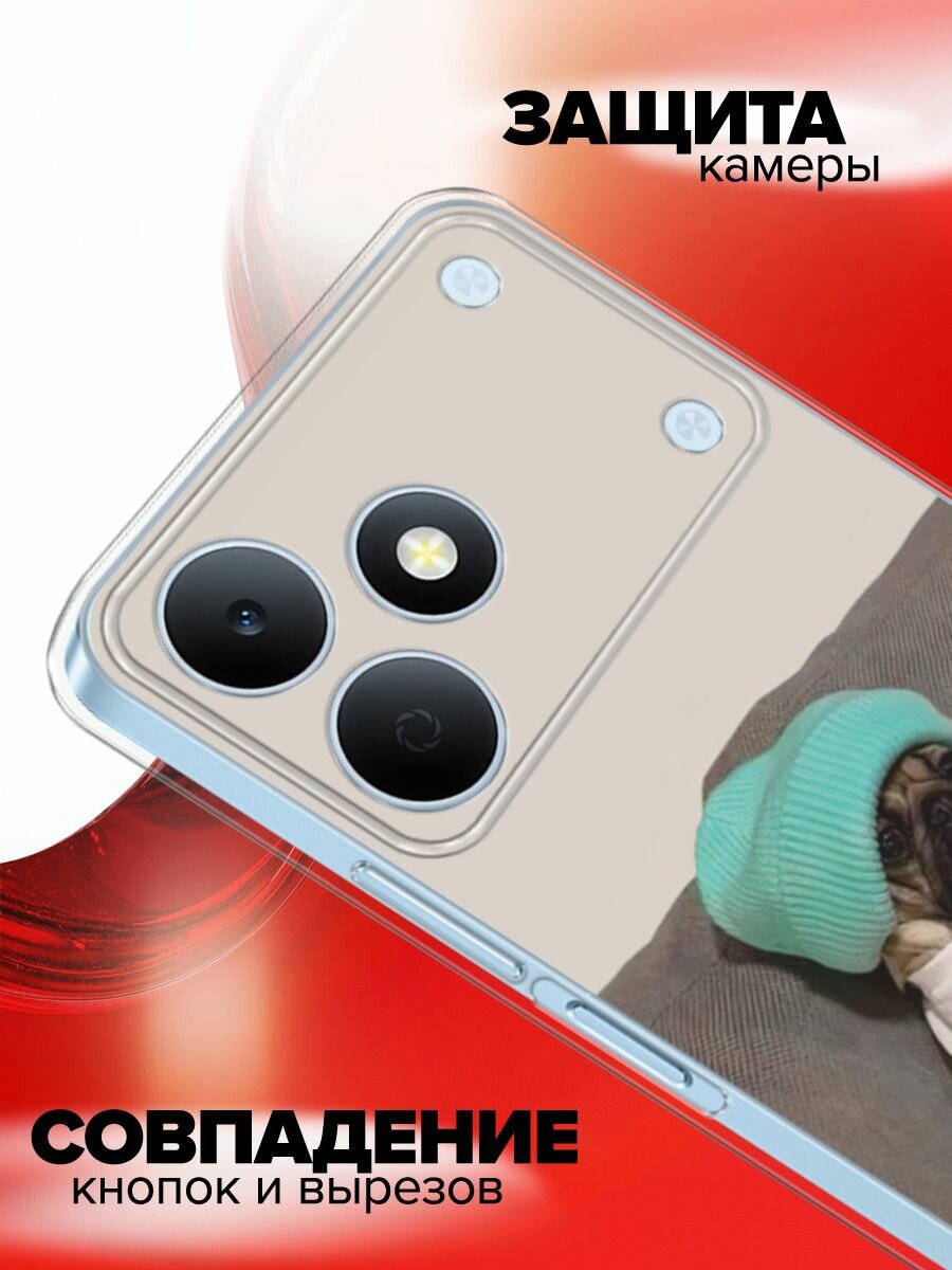 Чехол на Realme Note 80 / Реалми Нот 80 с принтом Мопс на диване — фото 1