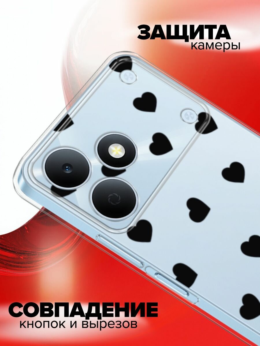 Чехол на Realme Note 80 / Реалми Нот 80 с принтом Сердечки минимализм — фото 1