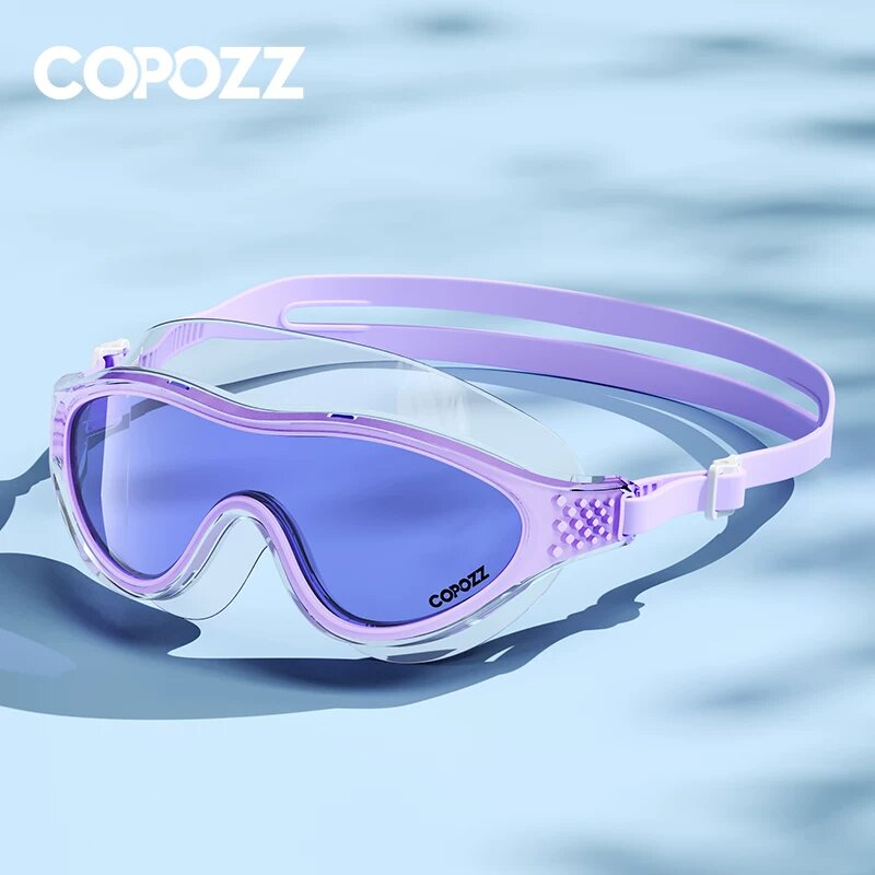 COPOZZ унисекс взрослые плавательные очки с водонепроницаемым и антизапотевшим покрытием, фиолетовый без линз для