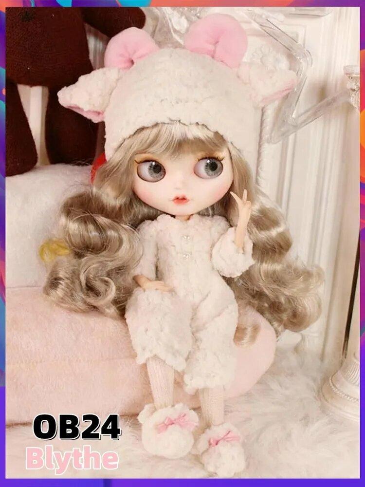 Шарнирная кукла Блайз Blythe на теле OB24, 30 см Полный комплект: парик, глаза, одежда Дизайнерский макияж