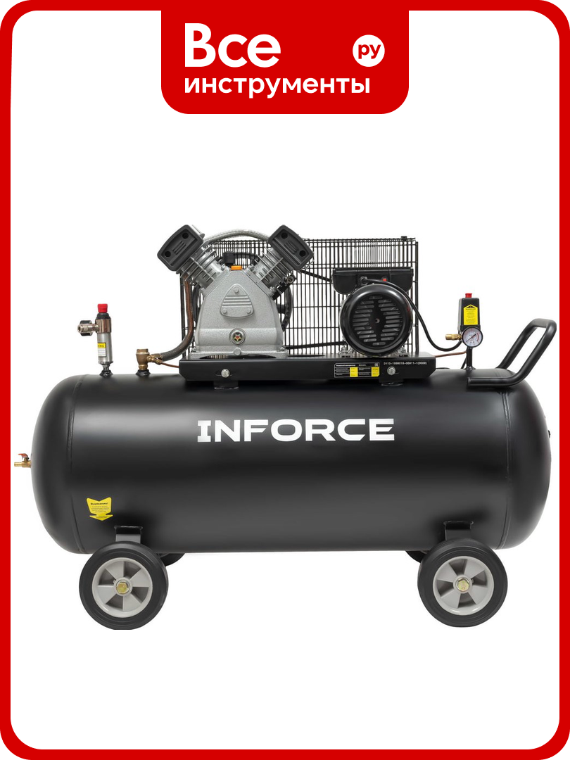 Ременной компрессор (200 л; 10 бар; 412 л/мин) Inforce BCX-200L