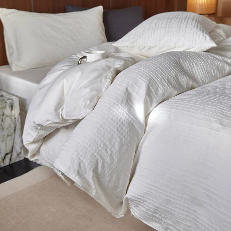 Комплект постельного белья ESIX Yile Home Textiles из 100% хлопка, 60 нитей, жаккардовый, 4 предмета: пододеяльник,