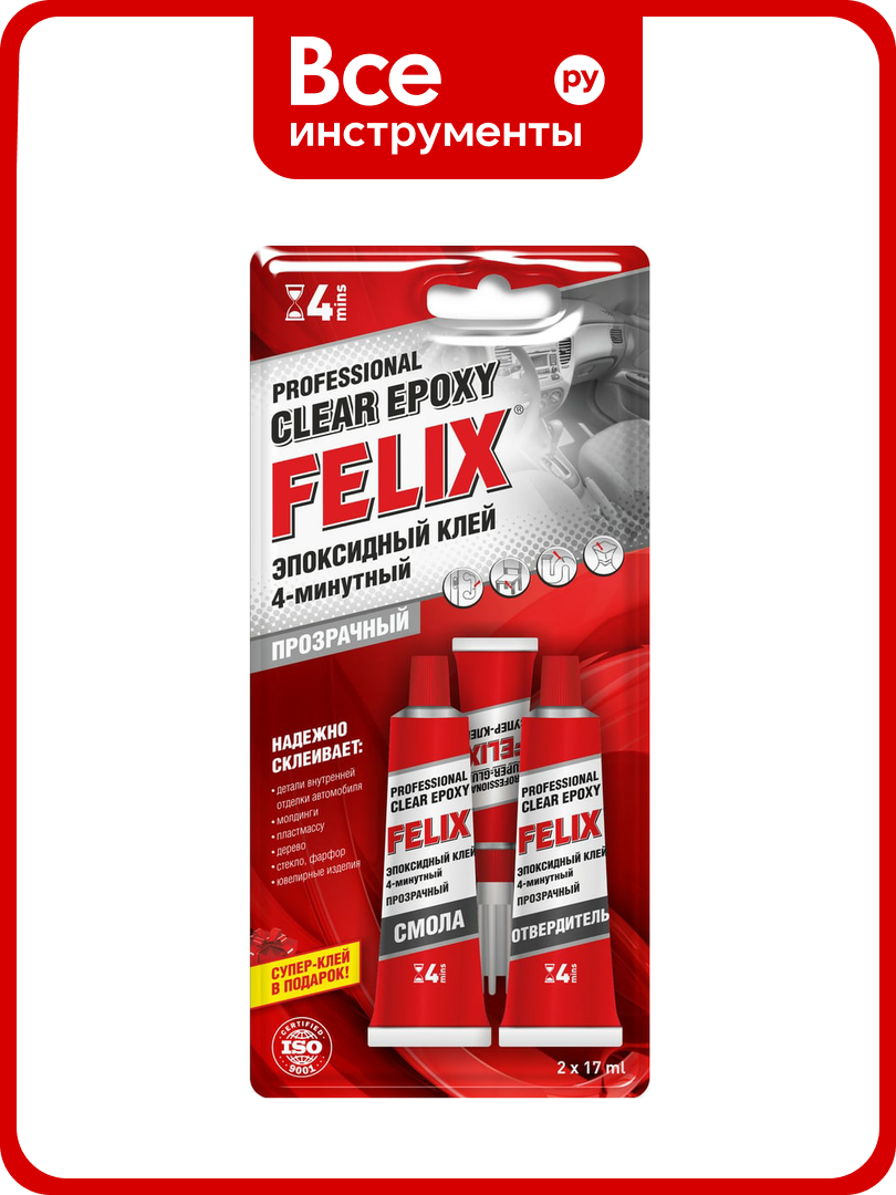 Эпоксидный клей FELIX (прозрачный; 34 г) 411040064