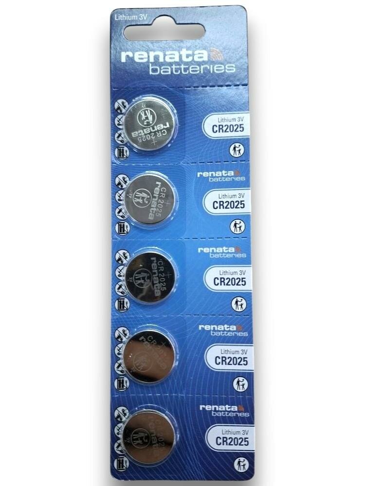 Дисковая батарейка Renata CR2025 Lithium Battery 3v BL5 , 5шт.