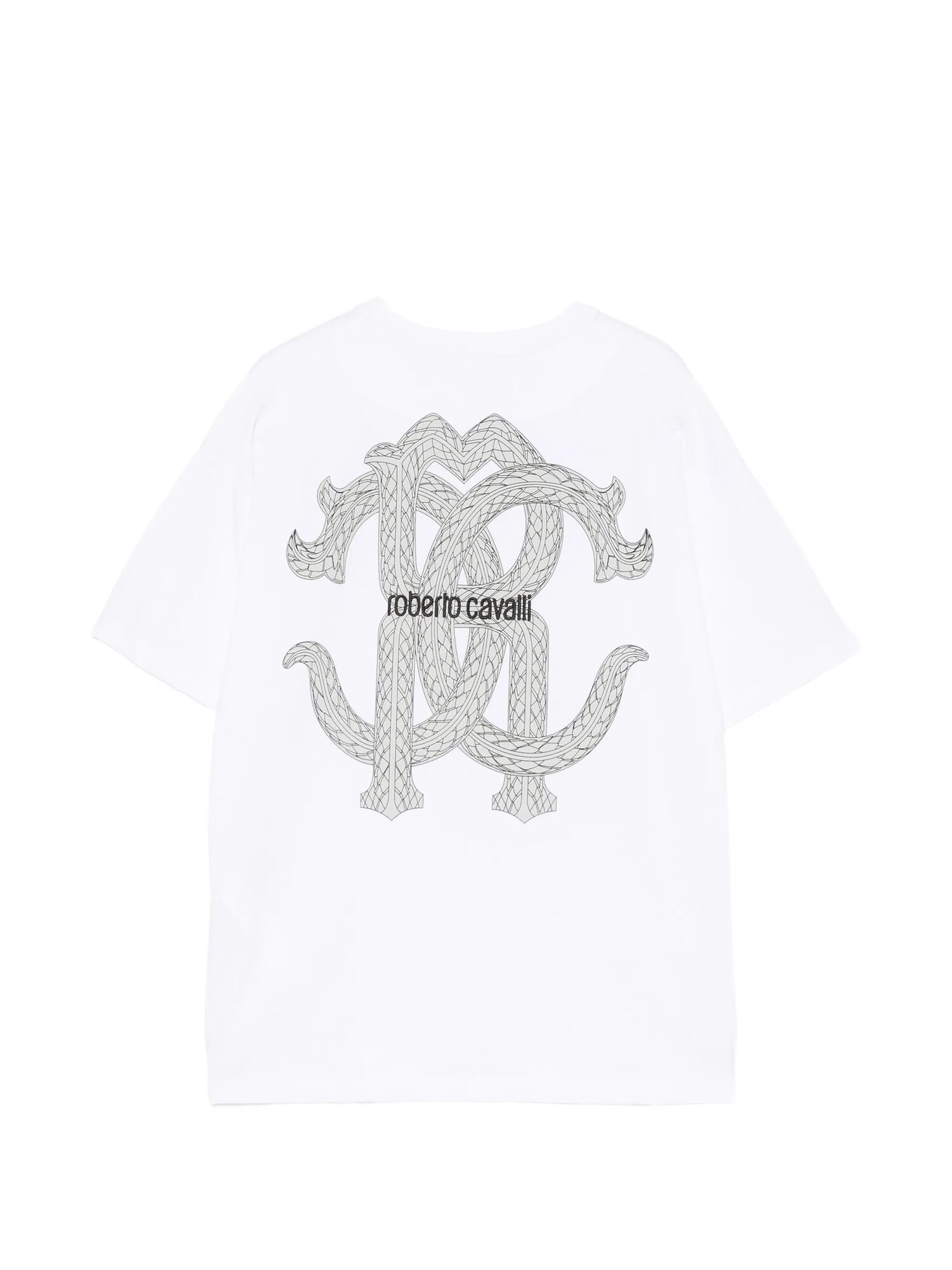 Футболка Roberto Cavalli Logo-patch T-shirt, размер 152, бежевый/белый — фото 1