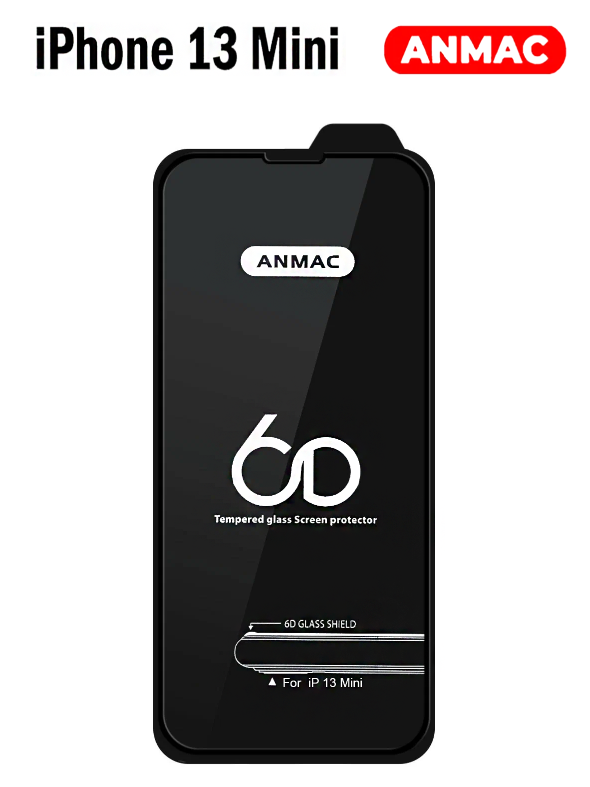 Защитное стекло Anmac для Apple iPhone 13 Mini (Айфон 13 Мини), 6D PREMIUM