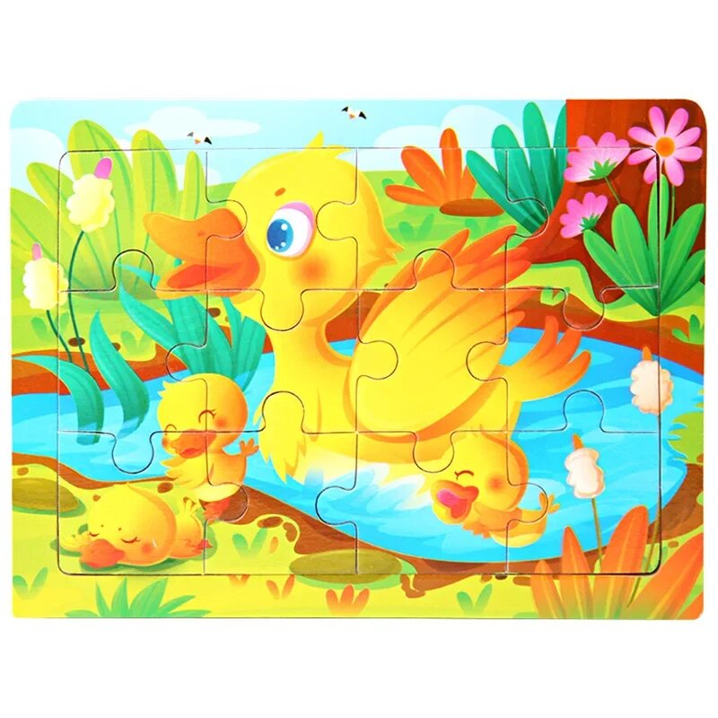 Деревянная головоломка "Утки" для детей, 10-duck