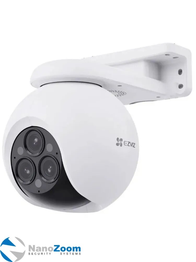 Ezviz H80f Multi 2K+ 3 объектива 4Мп: 2,8мм, 6мм, 12 мм - камера видеонаблюдения WiFi уличная поворотная , умная цифровая IP видеокамера с функцией "поворот + наклон" для улицы с ИК подсветкой