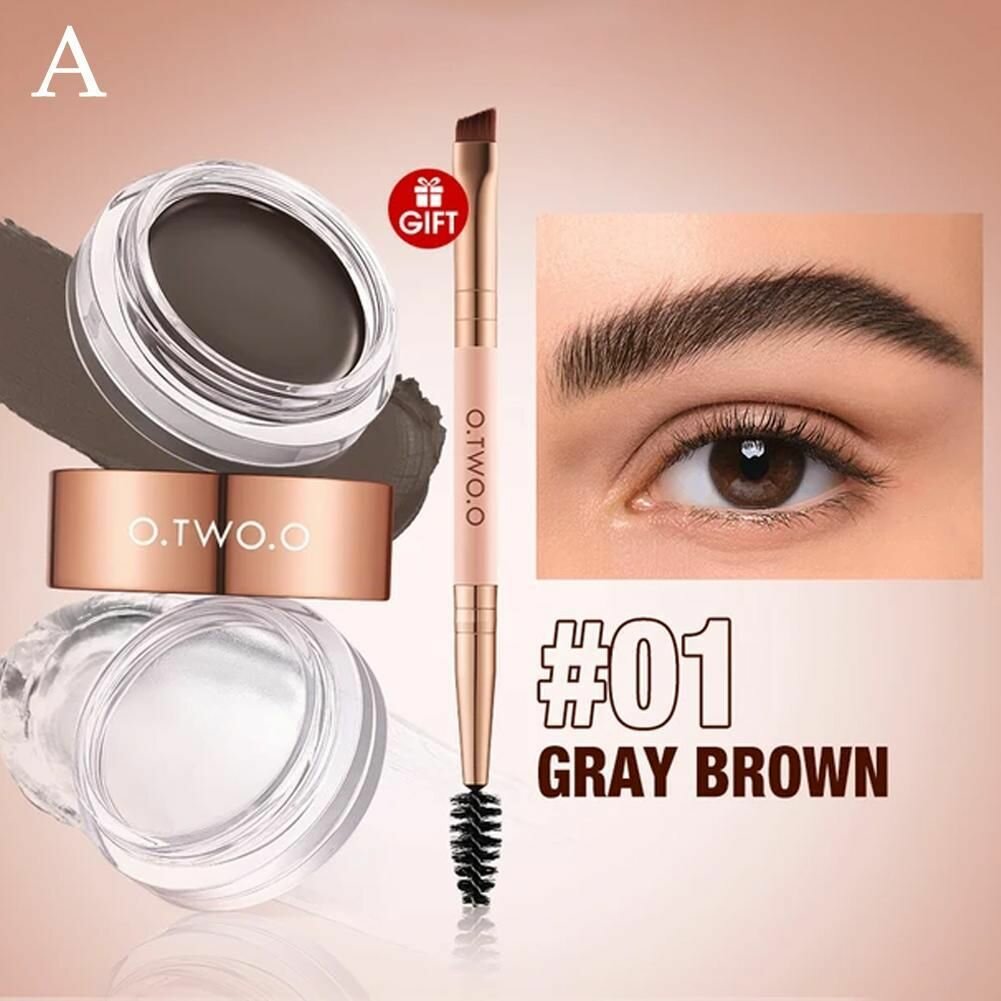 Помада для бровей O.TWO.O Eyebrow Pomade, гель-воск 2 в 1, водостойкая, стойкая кремовая текстура