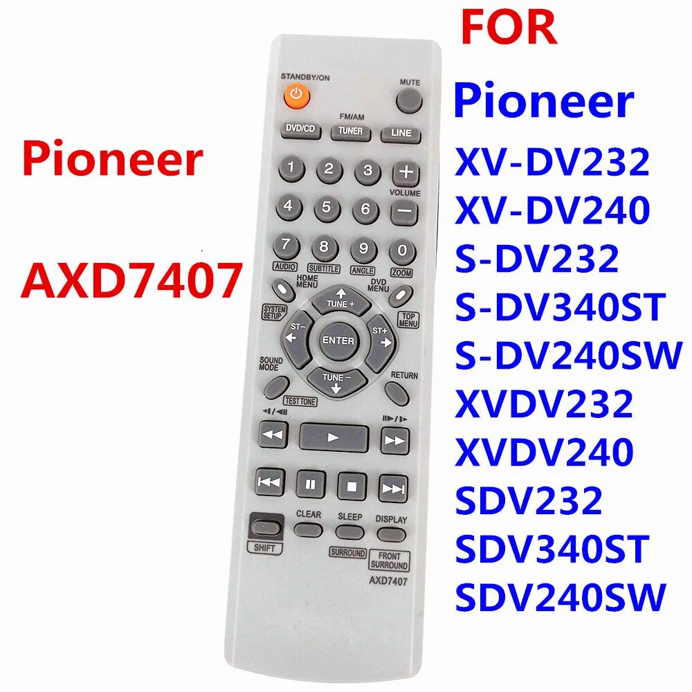 Сменный пульт дистанционного управления AXD7407 для dvd-плеер Pioneer XVDV350 AXD 7407 DCS232 DCS240 DCS535
