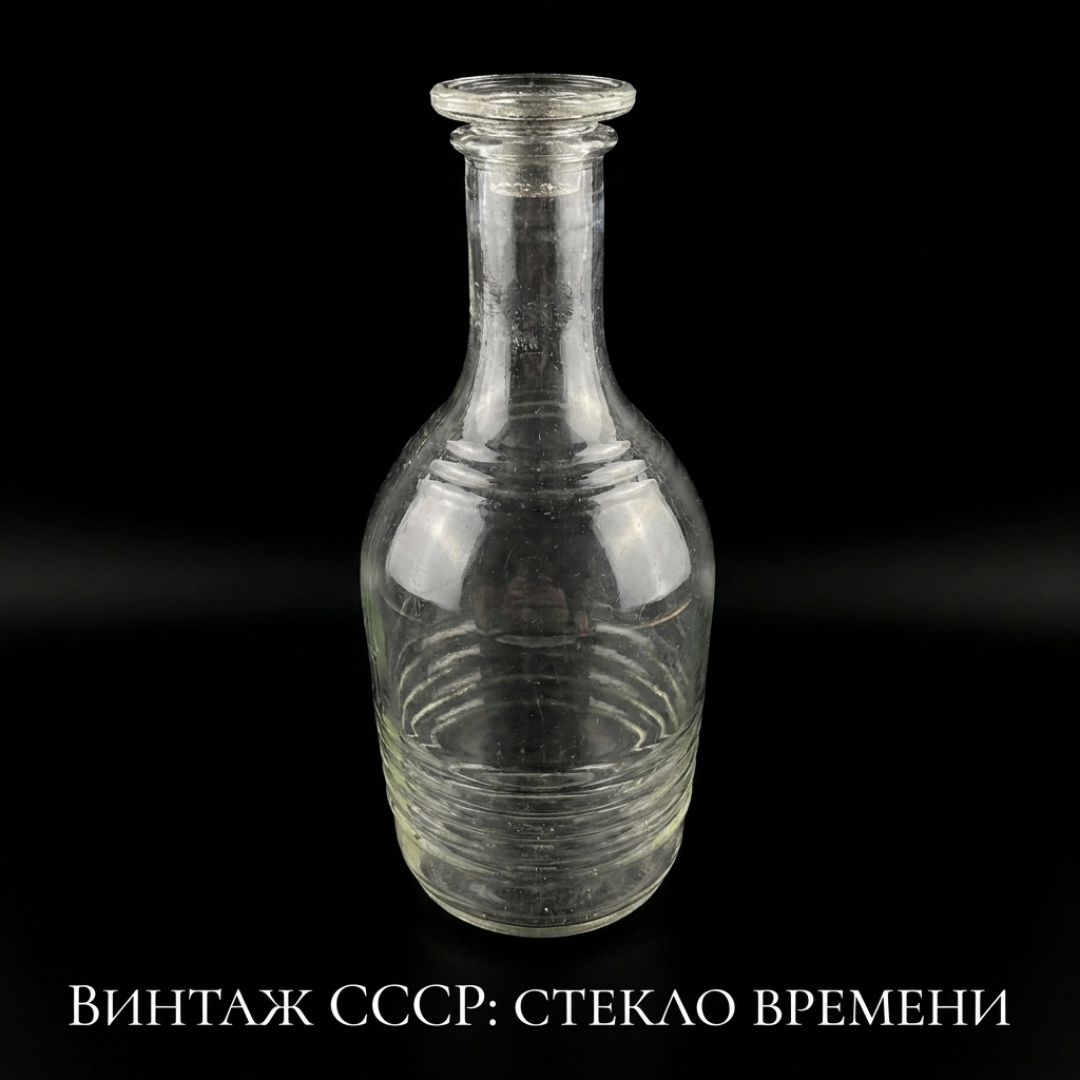 Графин, штоф, стекло, с крышкой, Уршельский стеклозавод, винтаж, СССР