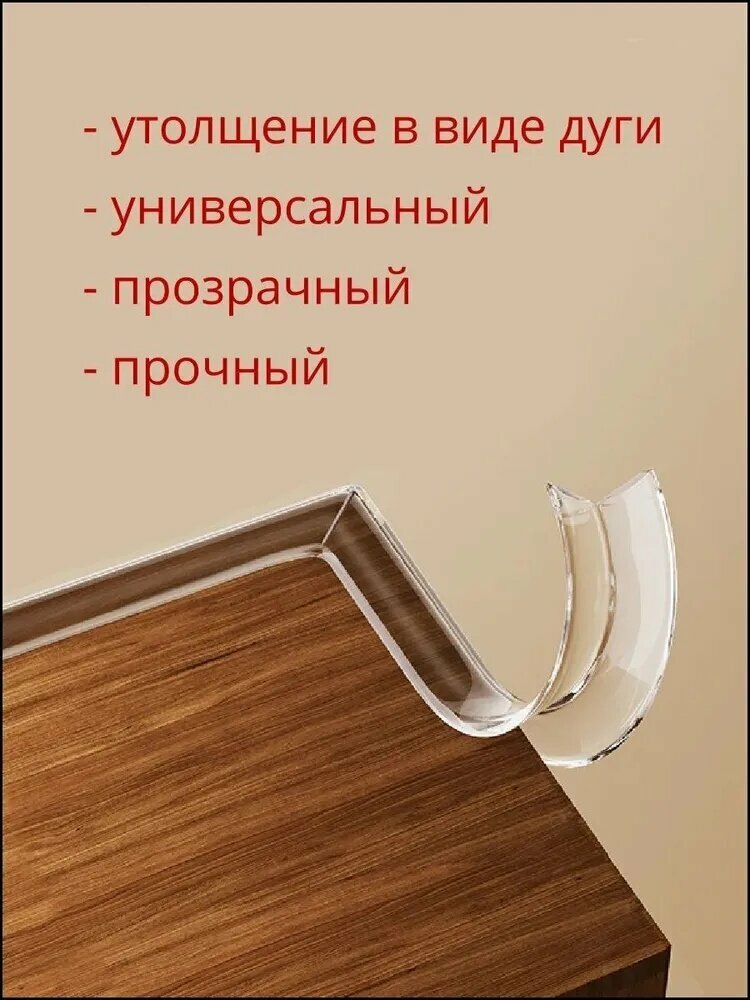 Силиконовая прозрачная защитная лента 10мм 5м 2мм Антиударная кромка для углов, подоконников и столов Детская безопасность + УФ-защита Экологичный материал