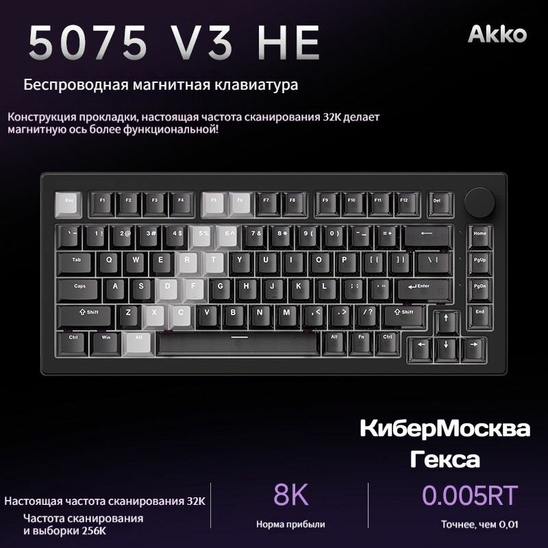 Магнитные переключатели Starry Sky в клавиатуре AKKO 5075V3HE для долгих игровых сессий