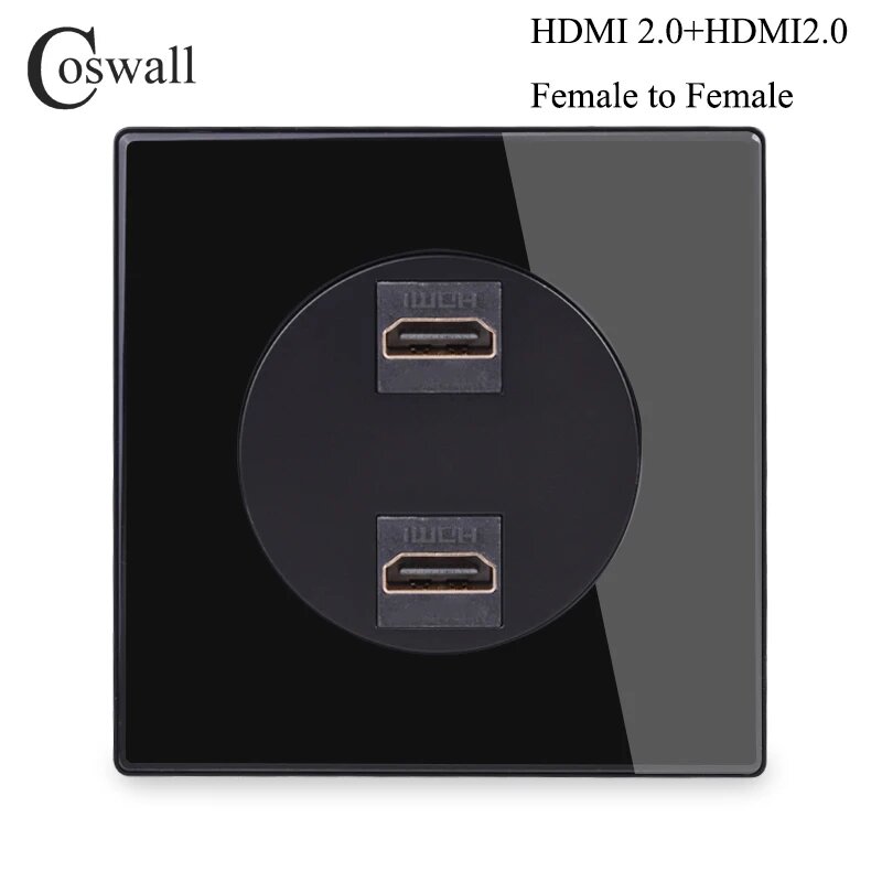 COSWALL HDMI 2.0 Female to Female, черный
