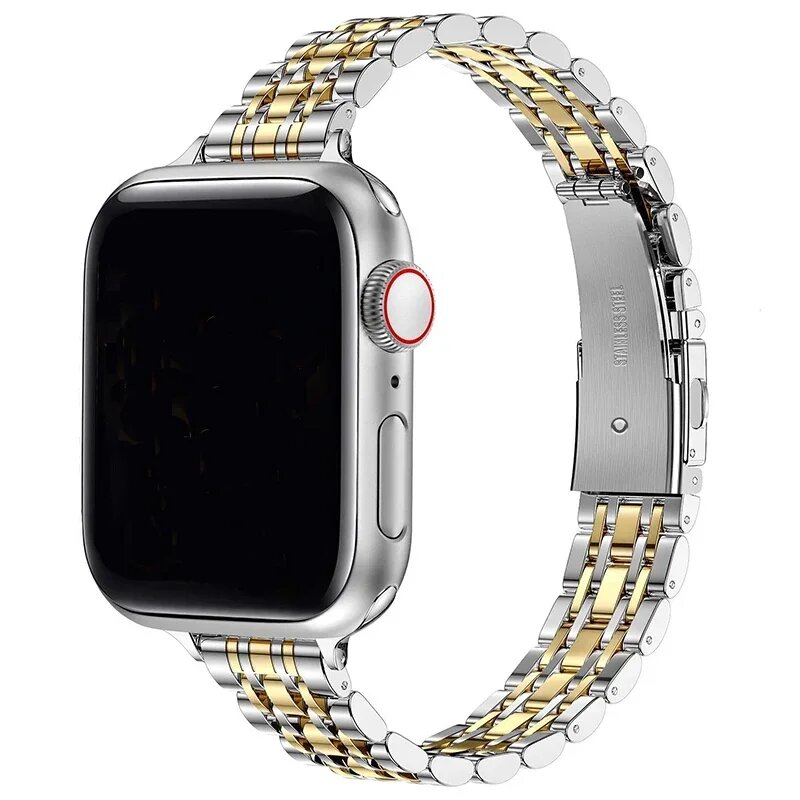 Ремешок Apple Watch Silver Gold из нержавеющей стали