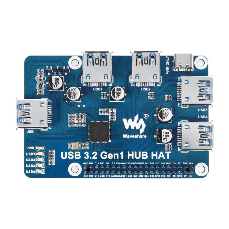 Waveshare USB 3.2 Gen1 HUB для Raspberry Pi — фото 1