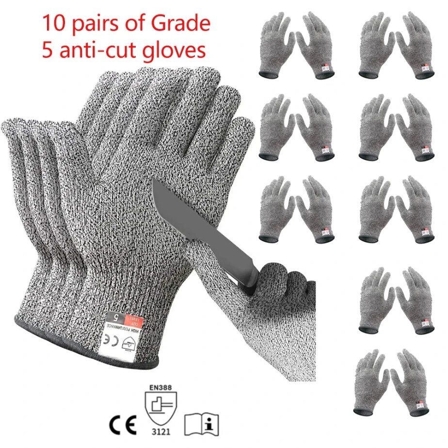 QHSPE перчатки антипорезные 5 уровня из HPPE 10pair s