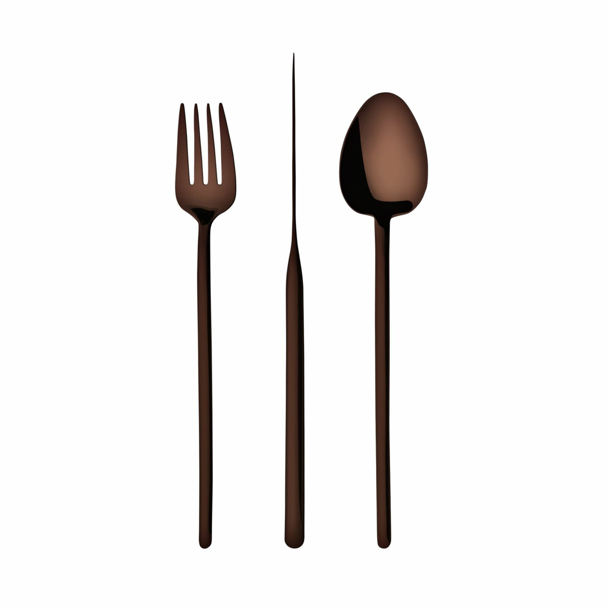Столовые приборы Herdmar STICK CHOCOLATE 91, сталь 18/10, цвет шоколадный, 24 шт. (6 ложек + 6 вилок + 6 ножей + 6 чайных ложек) подарочная коробка