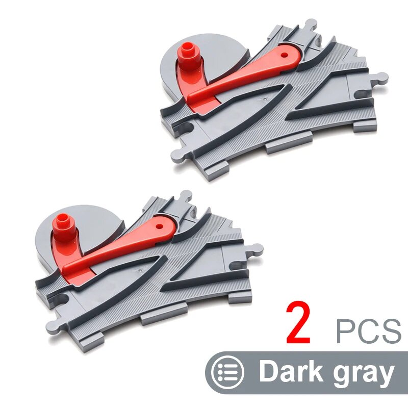 Детский конструктор Tubaba "Железная дорога", совместимый с Duplo Серый, 2PCS Dark gray
