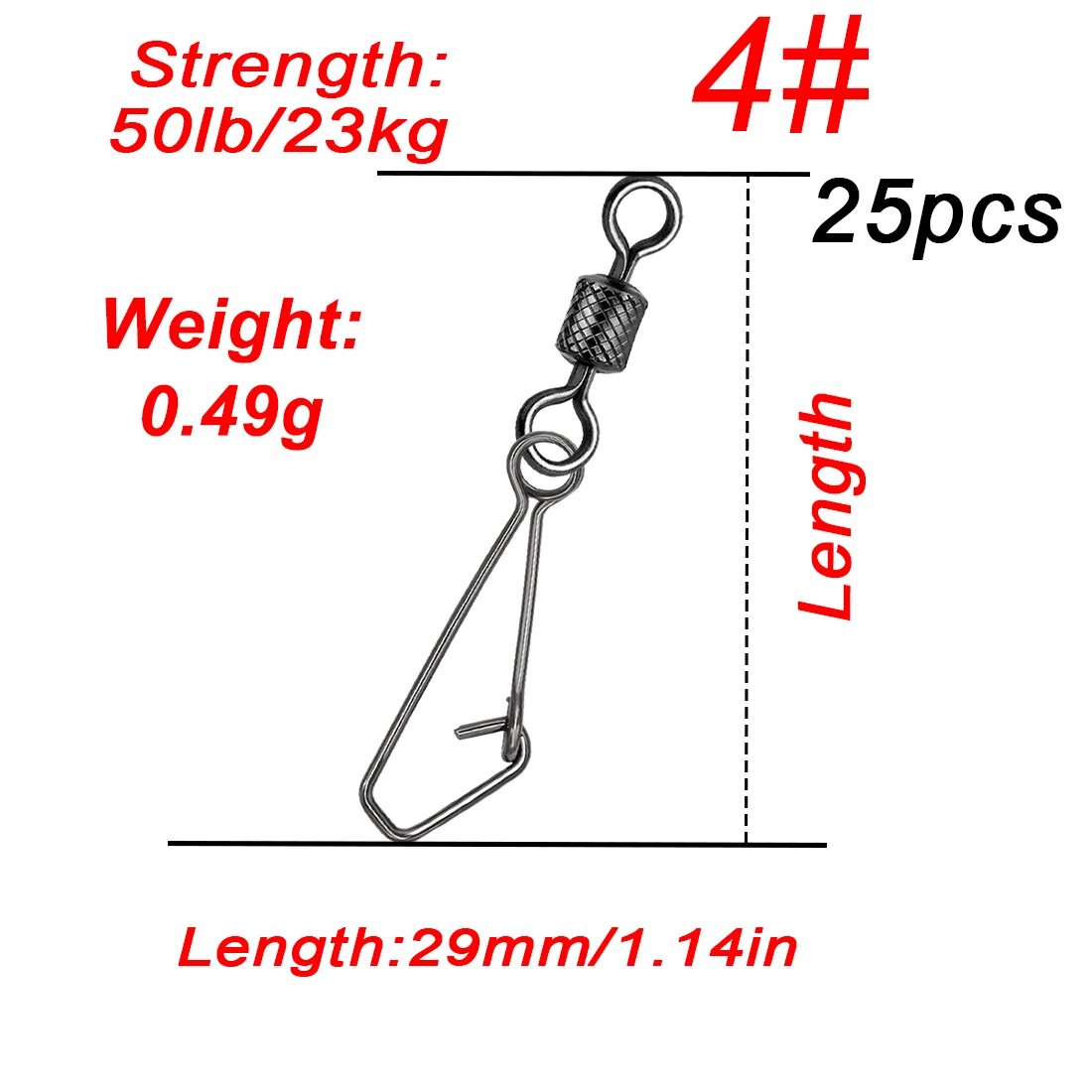 Вертлюги рыболовные FishTrip 25 шт, Size4