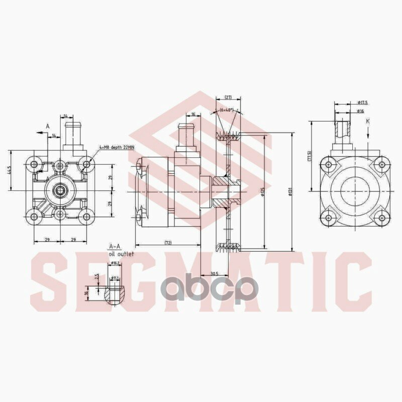 Насос ГУР Volvo S80 I 2,5T-3,0T/XC90 I 2,5T/3,0T/3,2 AWD SEGMATIC арт. SG30024016