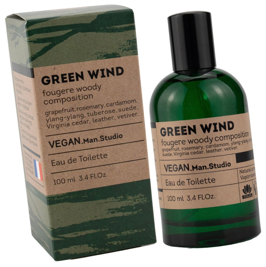 Мужской одеколон Delta Parfum Vegan Man Studio Green Wind 100 мл / Дельта парфюм Веган Мен Студио