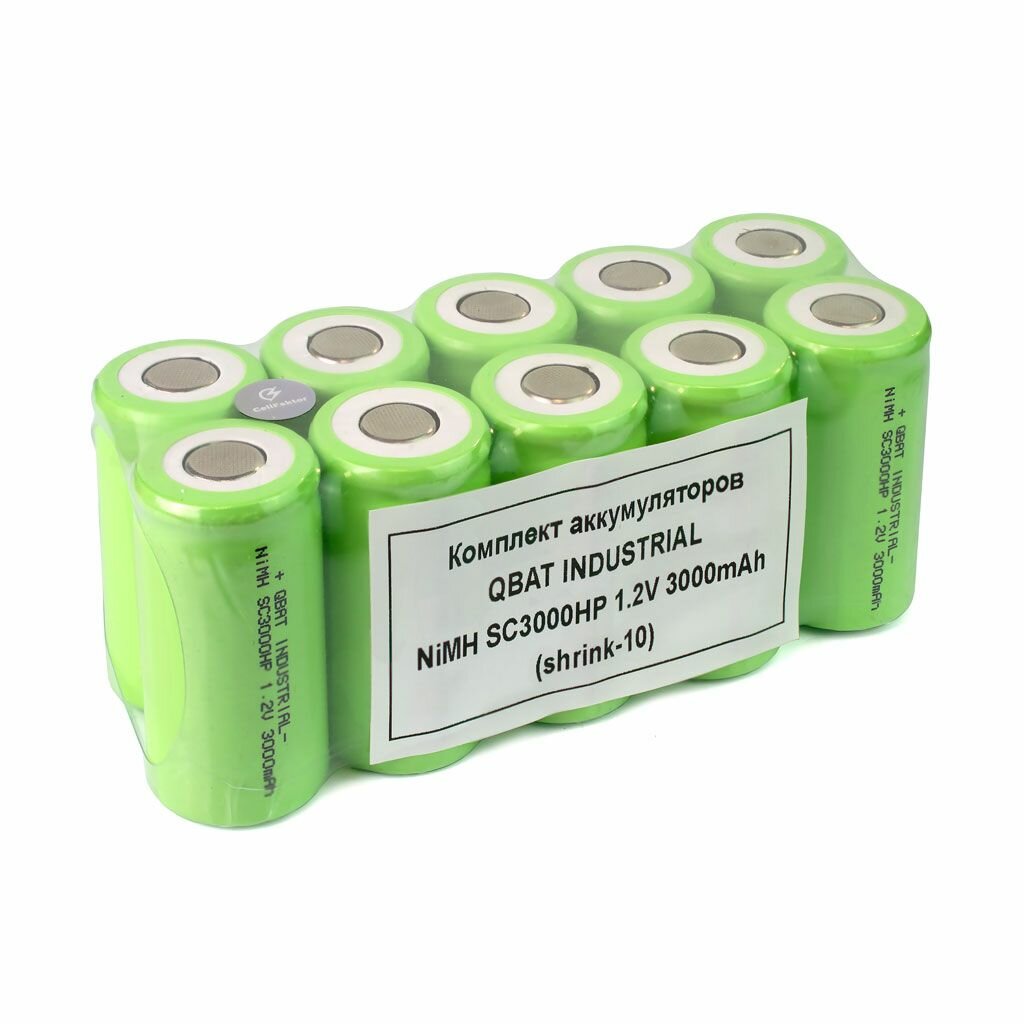 Аккумулятор QBAT INDUSTRIAL SC3000HP (NiMH 3000mAh 23.0*43.0mm в пластике) shrink-10